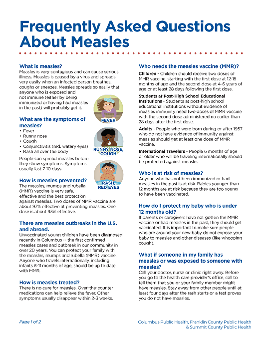 Measles Information | Summit County Public Health